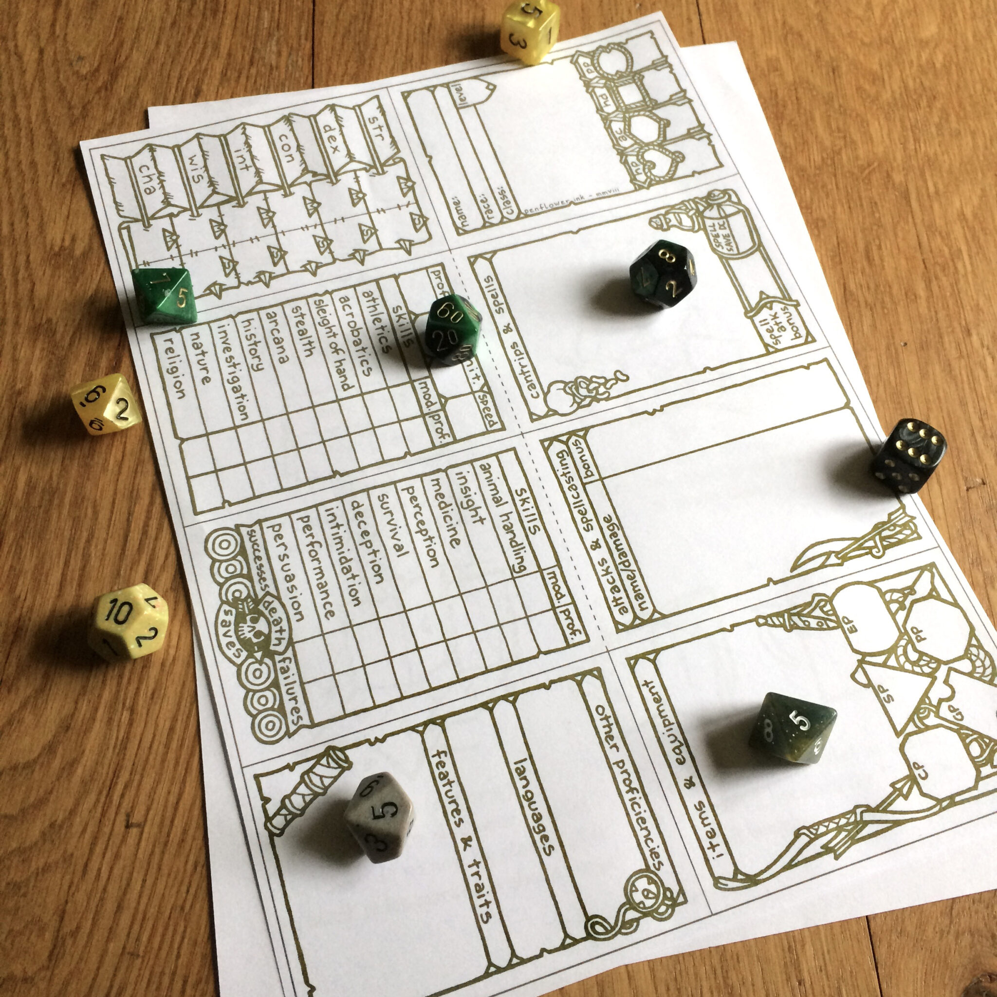 5E Ranger Character Sheet Booklet - penflower-ink.com