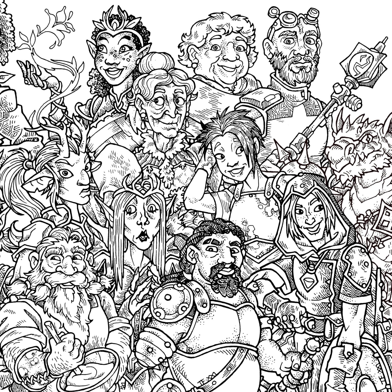 50 Fantasy NPC Assets Pack (Printable + Digital) - penflower-ink.com